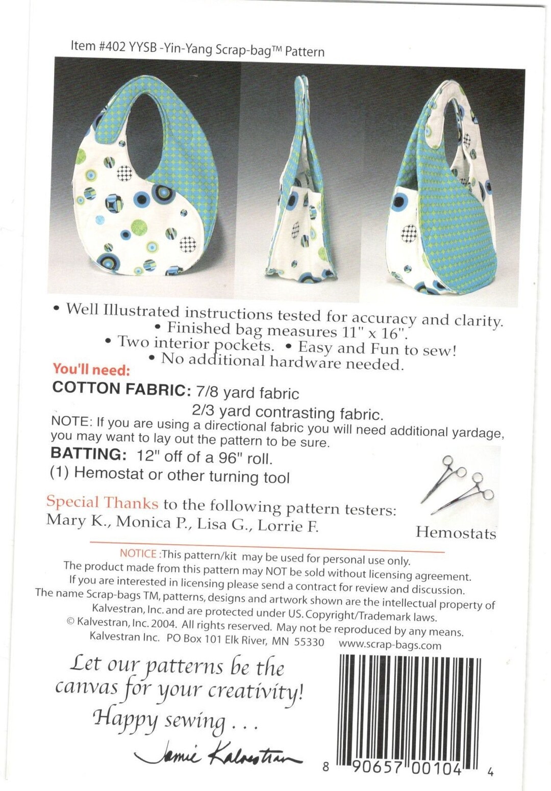 Scrap-bags Sewing Pattern, Four New Scrap-bag Maker Fabrics for the In ...