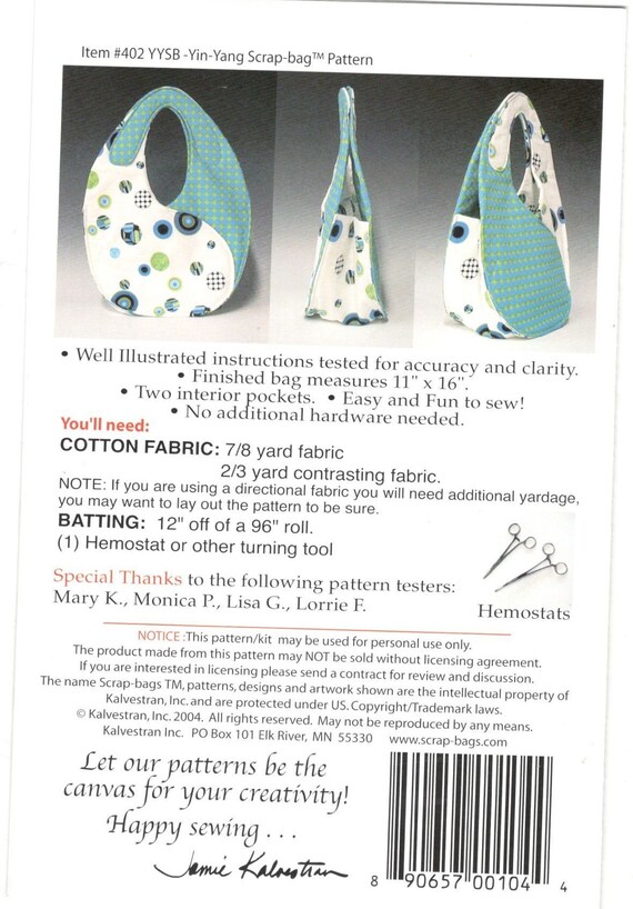 Scrap-Bags Sewing Pattern Four new Scrap-Bag maker Fabrics | Etsy