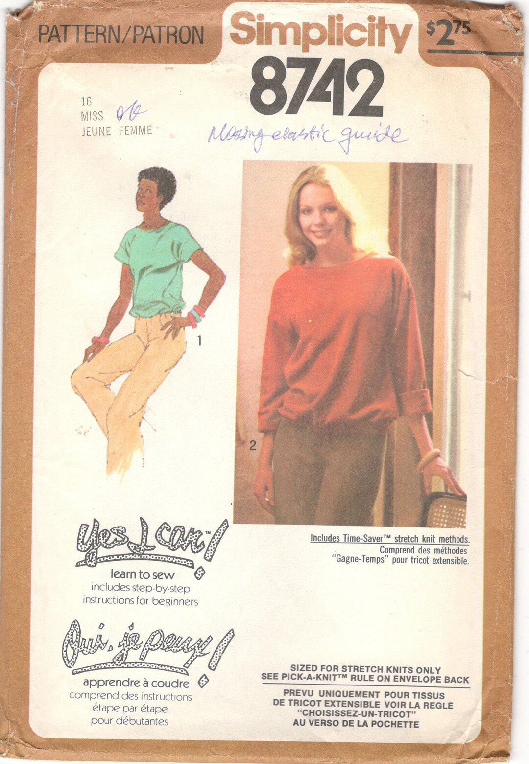 Simplicity 8742 Sewing Pattern Misses' Knit Shirt - Etsy