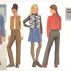 Butterick 6852 Sewing Pattern Girl's Jacket Vest Pants Skirt Size 7-8 ...