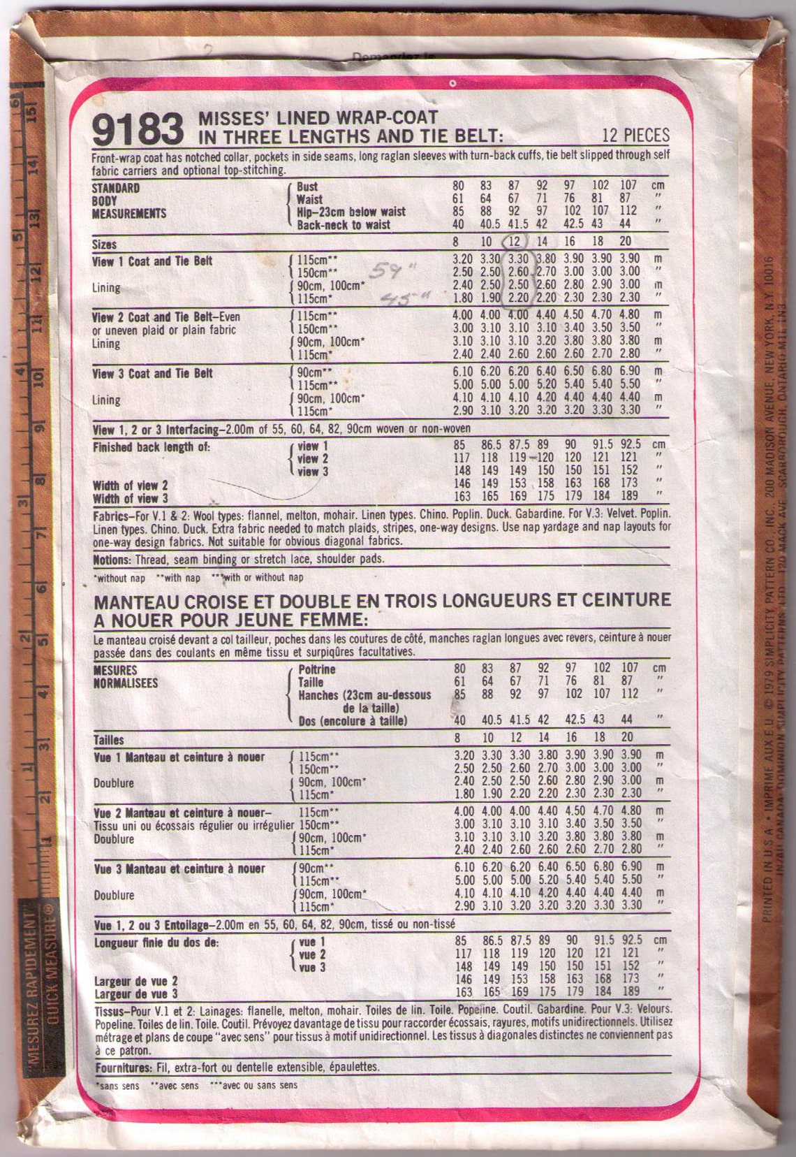 Simplicity 9183 70s Sewing Pattern Size 8 Women's Pea - Etsy Canada