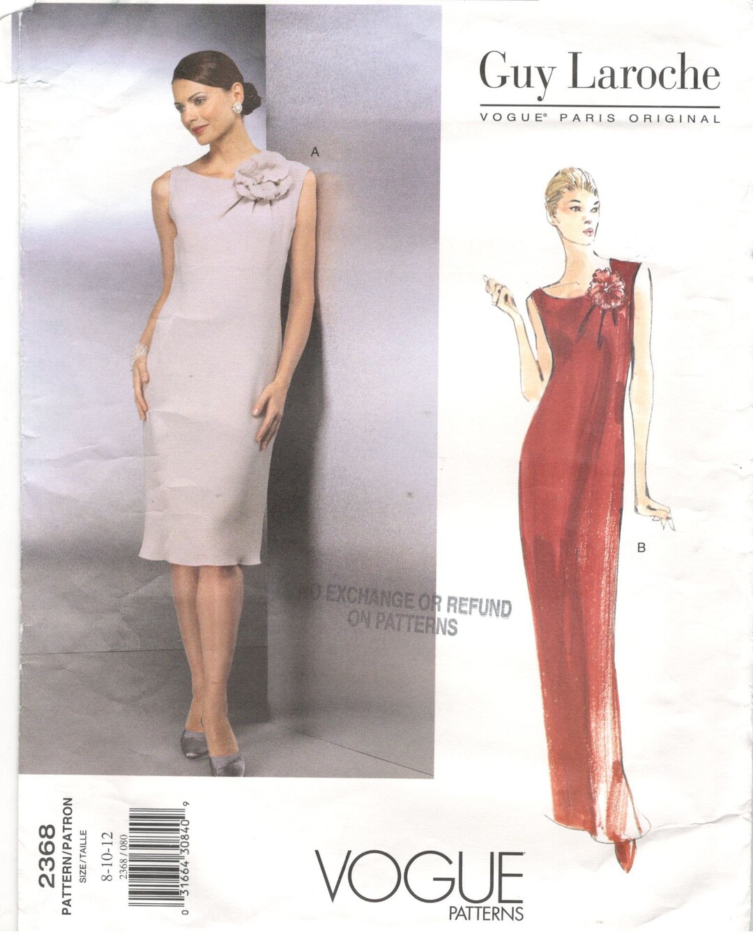 Uncut Vogue 2368 90s Sewing Pattern Guy Laroche Size 8-12 - Etsy