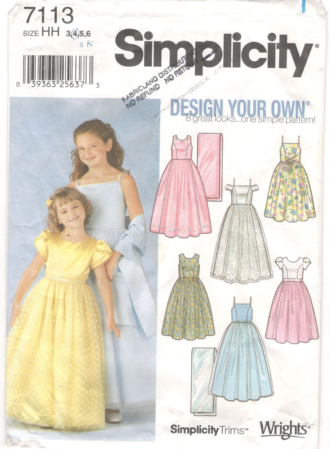 Simplicity 7113 Sewing Pattern, Child's and Girls' Design Your Own ...