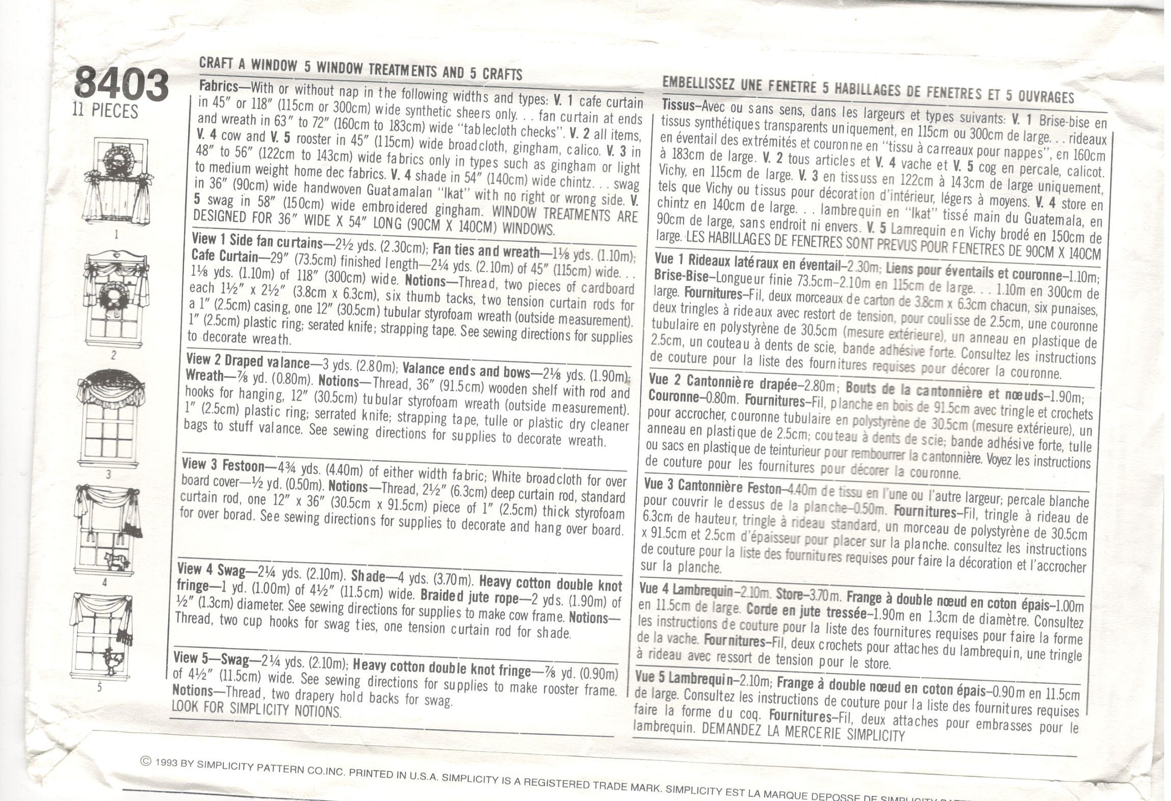 Simplicity 8403 Sewing Pattern Simplicity Craft pattern for | Etsy