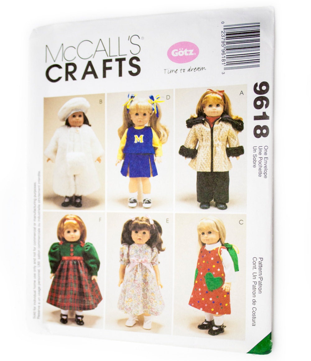 McCalls Doll Couture Patterns 9618 18 Inch Doll Clothes - Etsy Canada