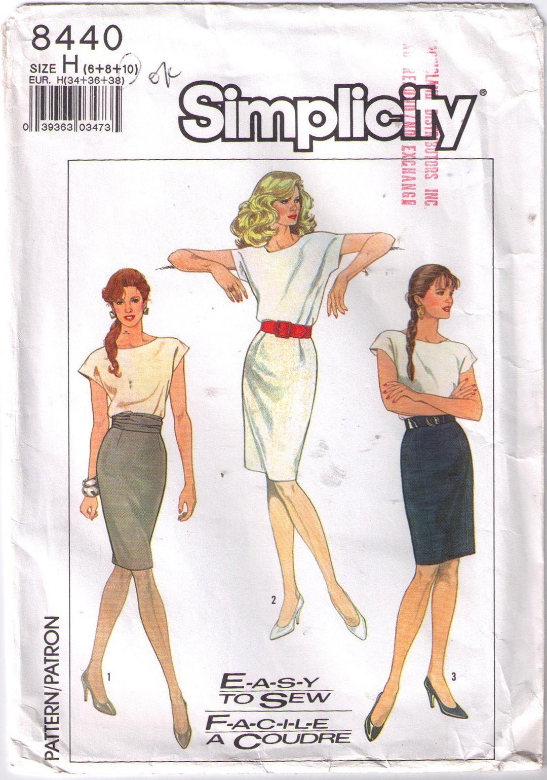 Simplicity 8440 80s Sewing Pattern Size 6-10 Women's - Etsy