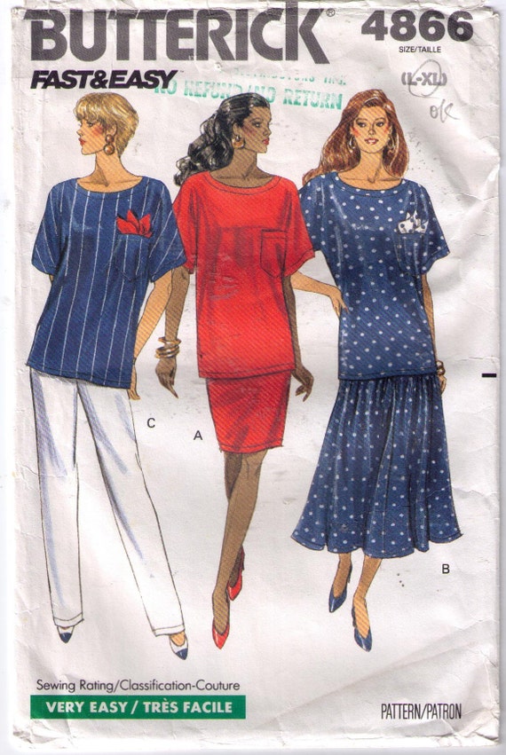 Butterick 4866 Sewing Pattern Misses' Top Skirt and - Etsy Canada