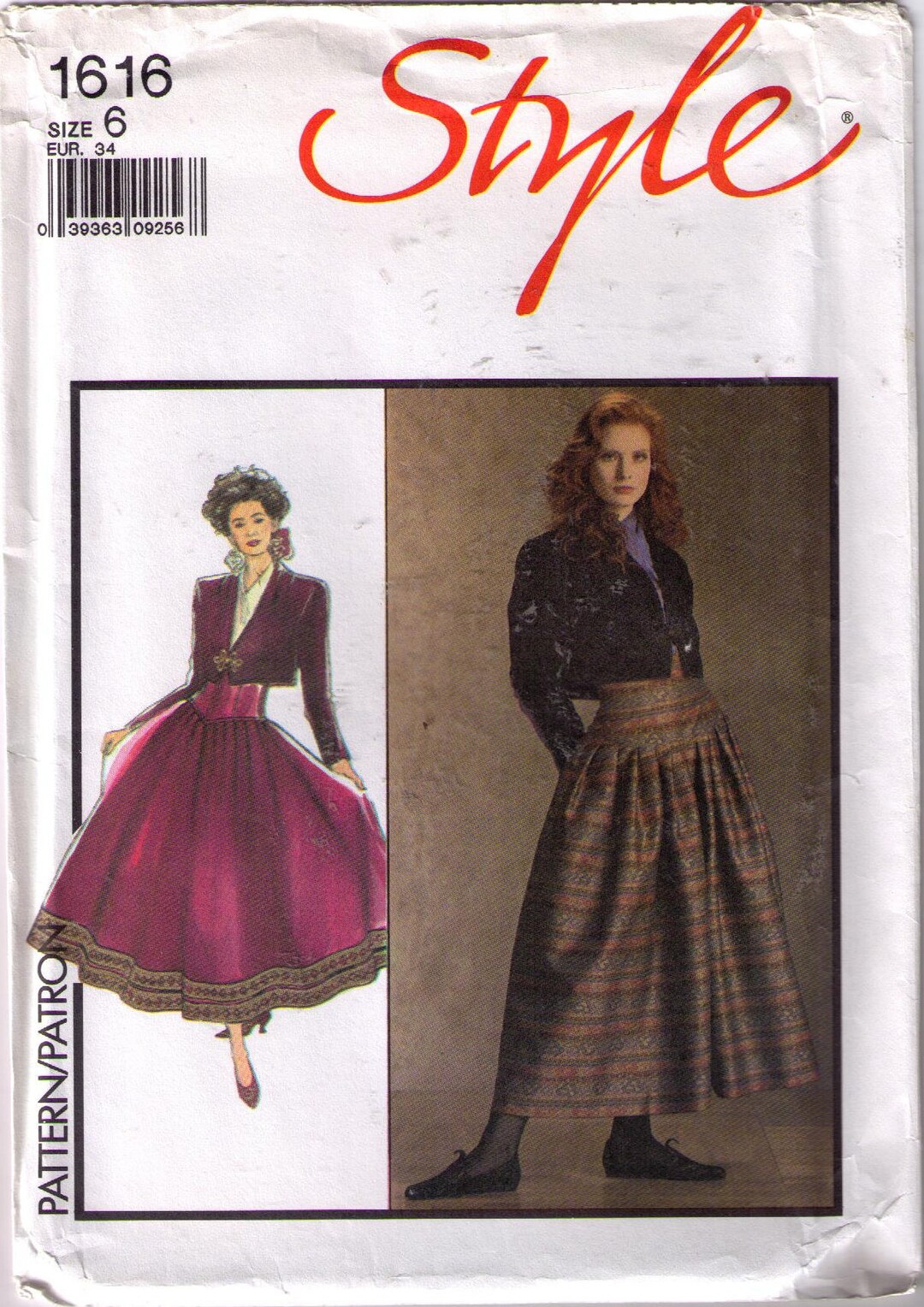Uncut Style 1616, 80s Sewing Pattern, Size 6-14 Women's Copped Jacket ...