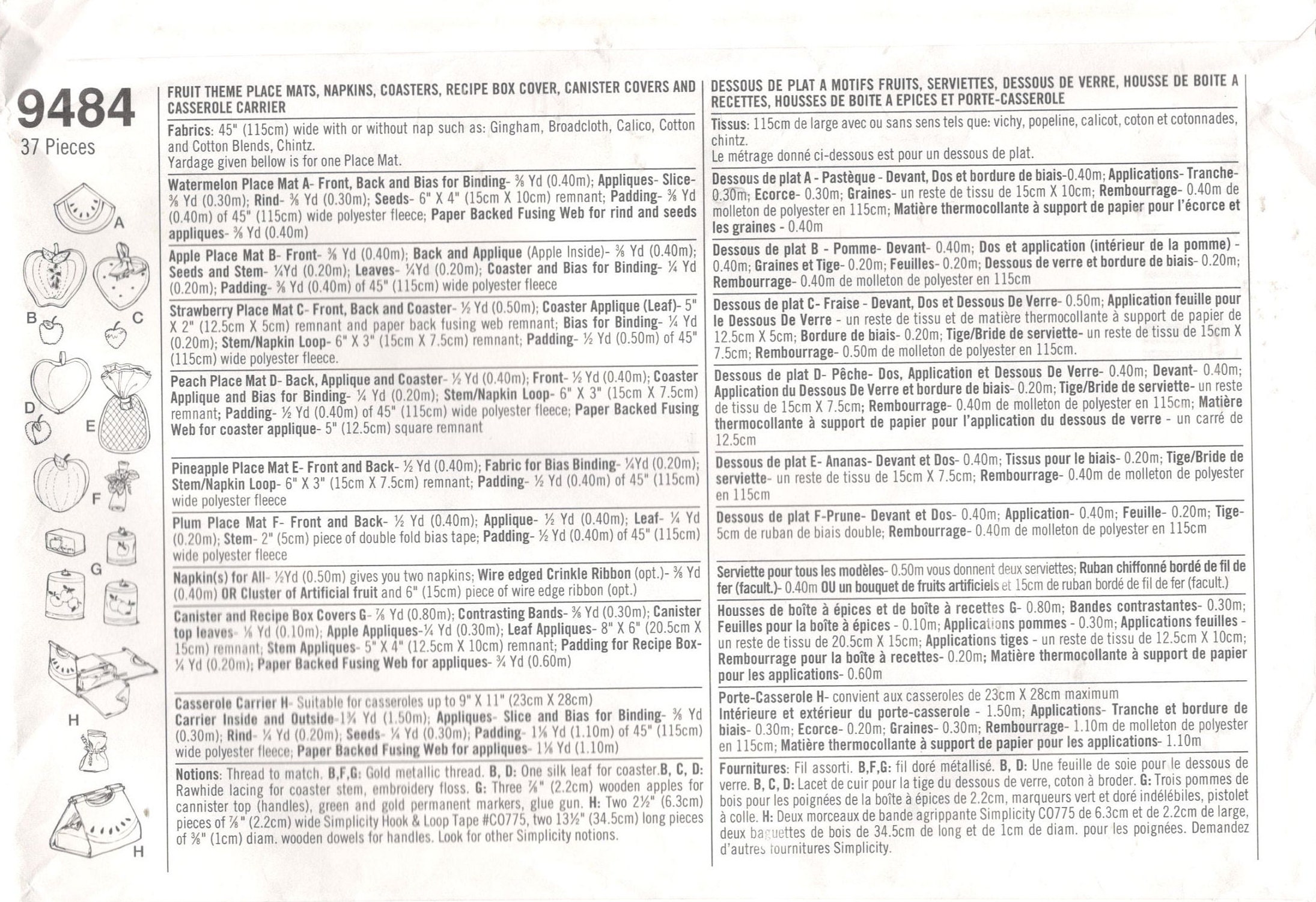 Uncut Simplicity 9484 Sewing Pattern Simplicity Craft | Etsy Canada