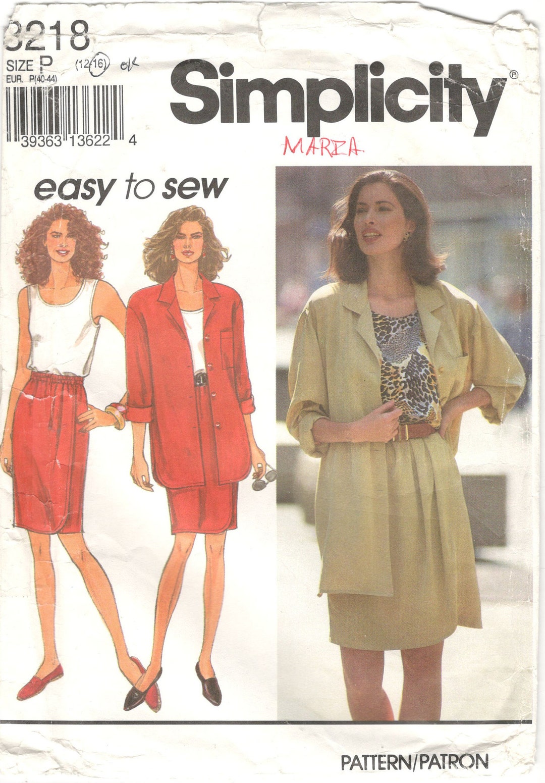 Simplicity 8218 Sewing Pattern, Misses' Skirt, Tank Top and Shirt. Size ...