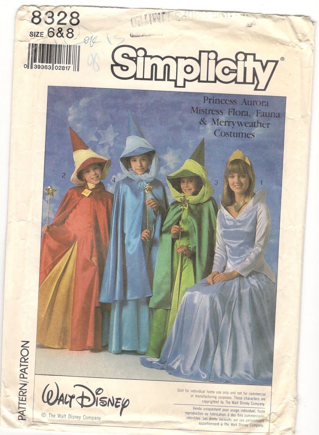 Simplicity 8328 Sewing Pattern, Misses Sleeping Beauty Costume Pattern ...