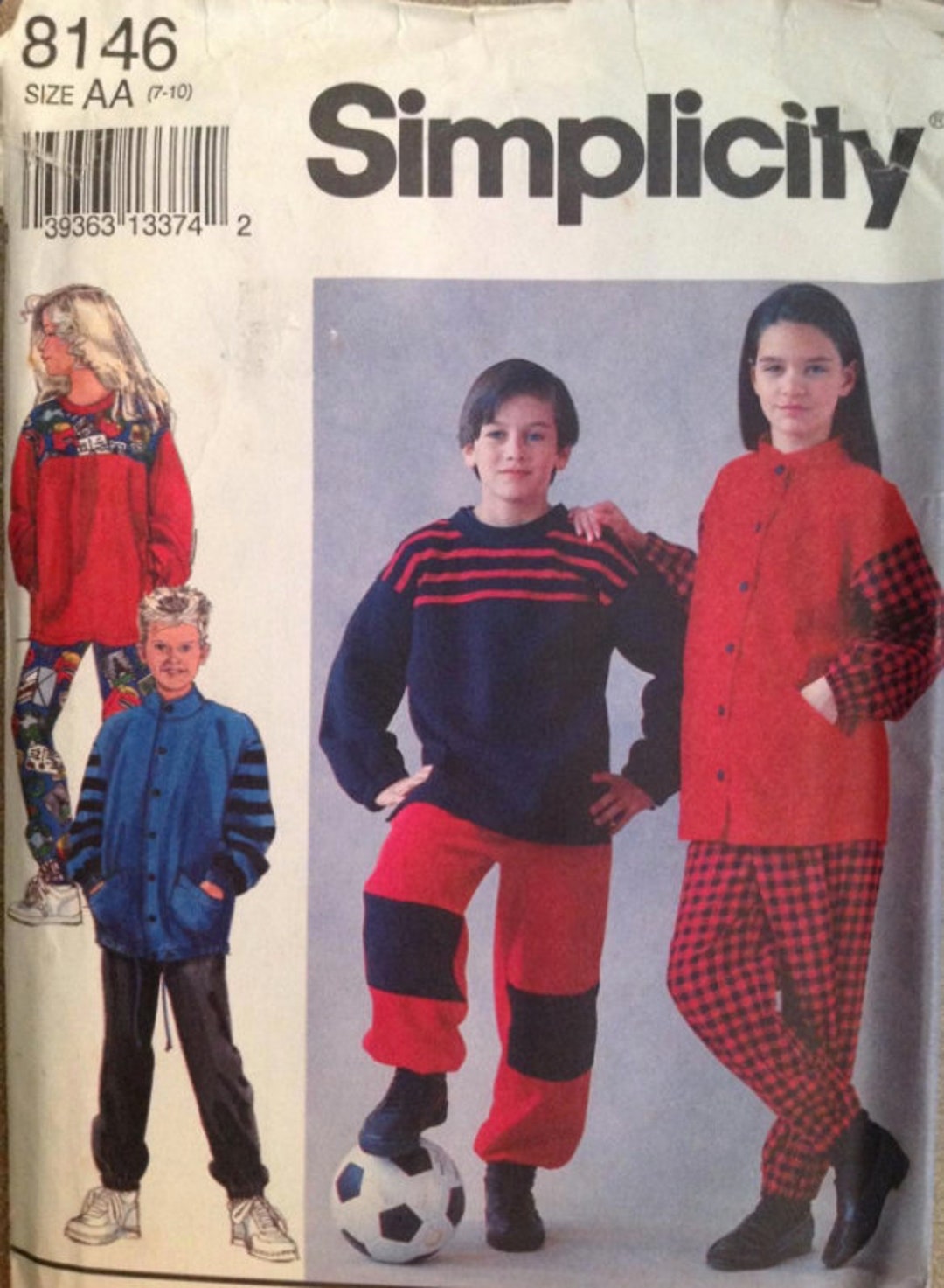 Uncut Simplicity 8146 Sewing Pattern, Boys' and Girls' Jacket and Knit ...