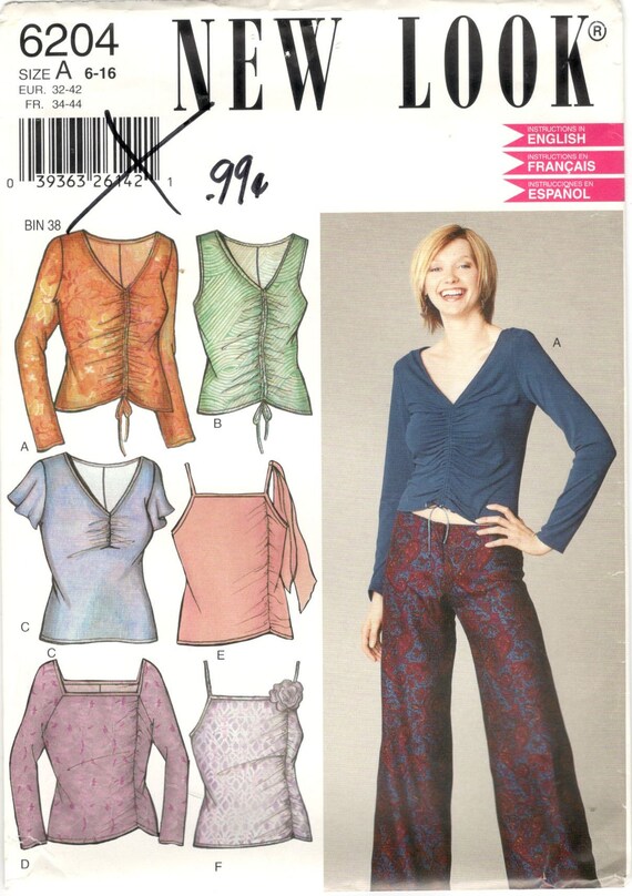 Sewing Sewing & Fiber Size 6-16 Uncut New Look 6489 Sewing Pattern Tops ...
