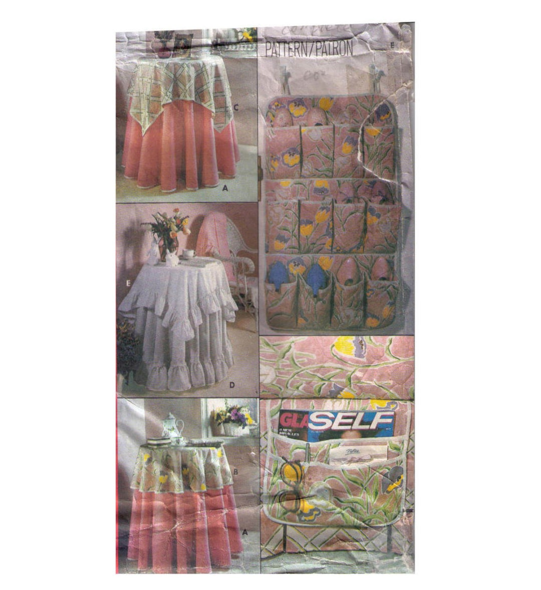 Butterick 4371 Sewing Pattern, Tablecloth Pattern, Bed Caddy Pattern ...