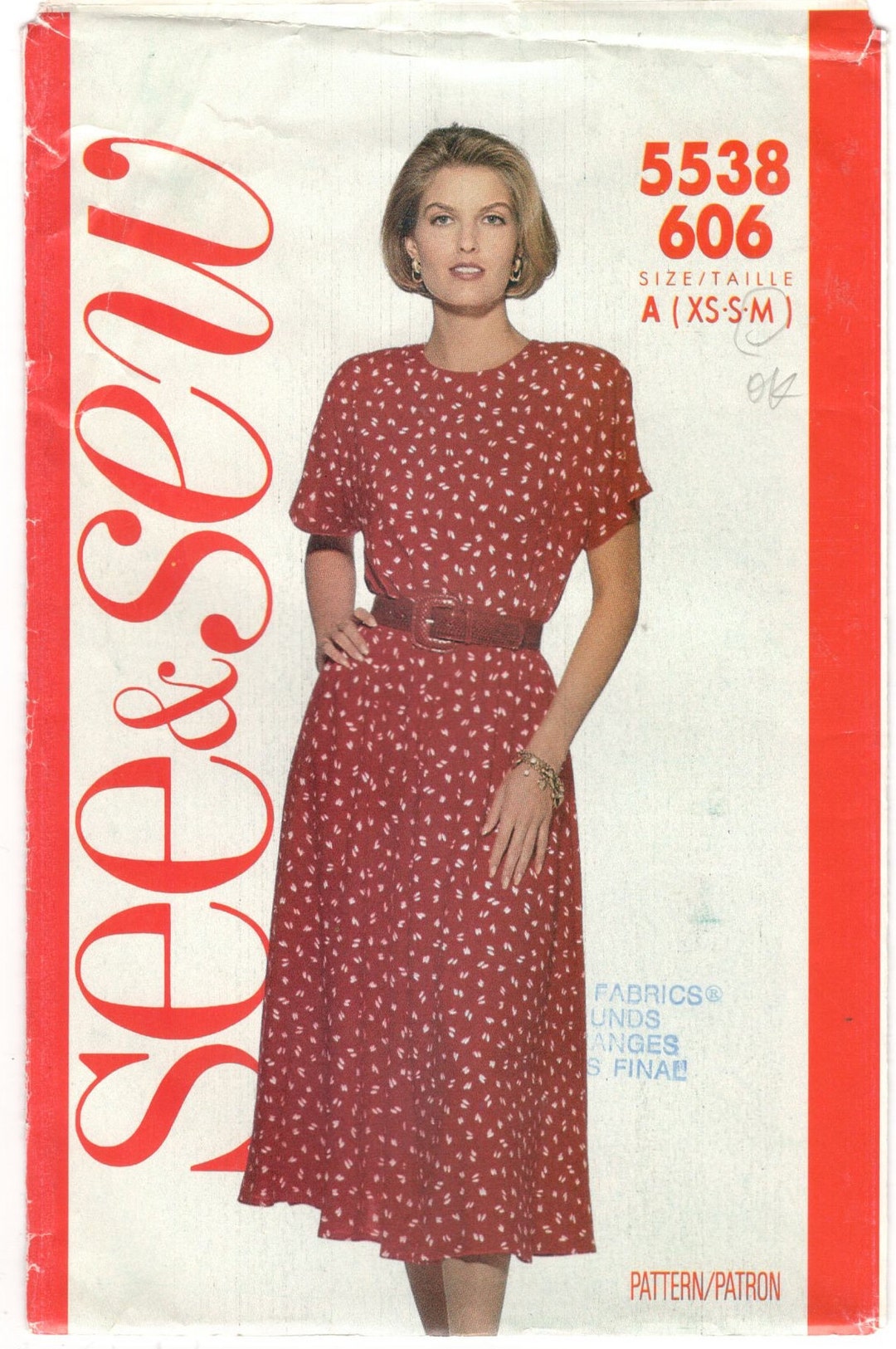 See Sew 5538 Sewing Pattern, Misses'/misses' Petite Dress, Size XS, S,M ...