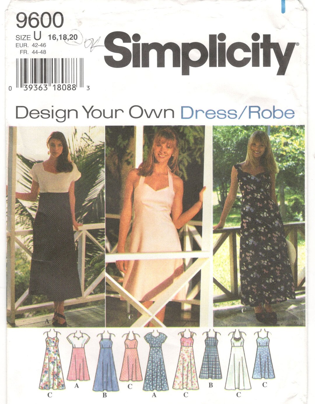 Simplicity 9600 Sewing Pattern Design Your Own Dress - Etsy