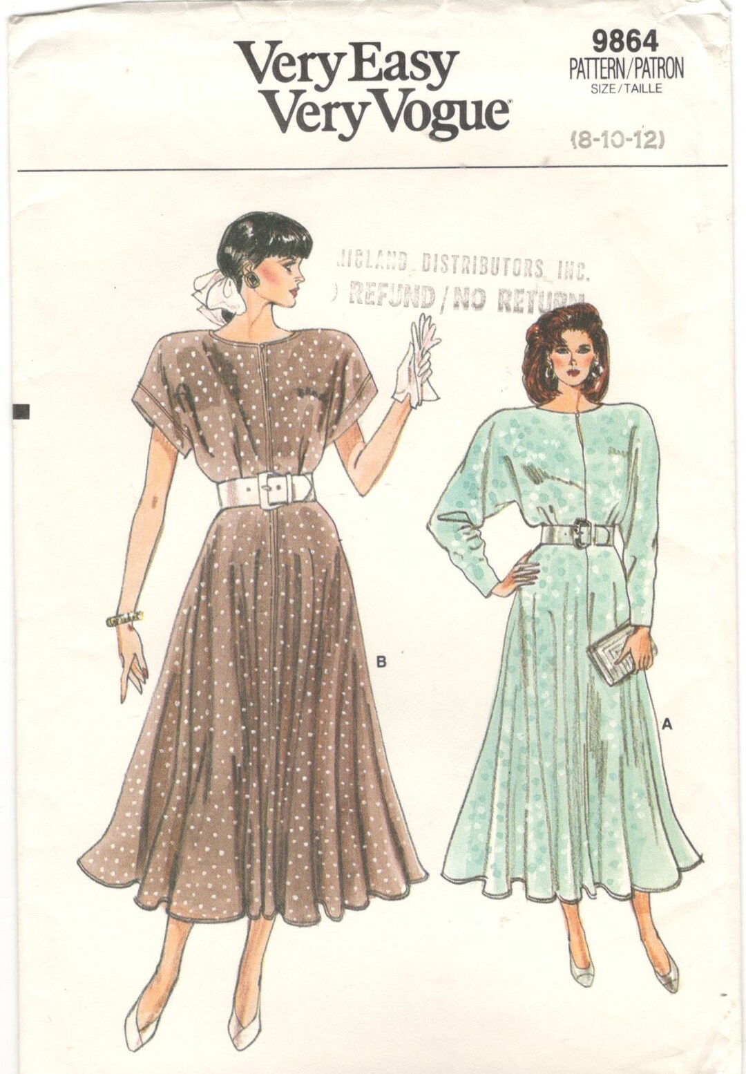 Uncut Vogue 9864 Sewing Pattern, Misses Dress, Very Loose-fitting ...