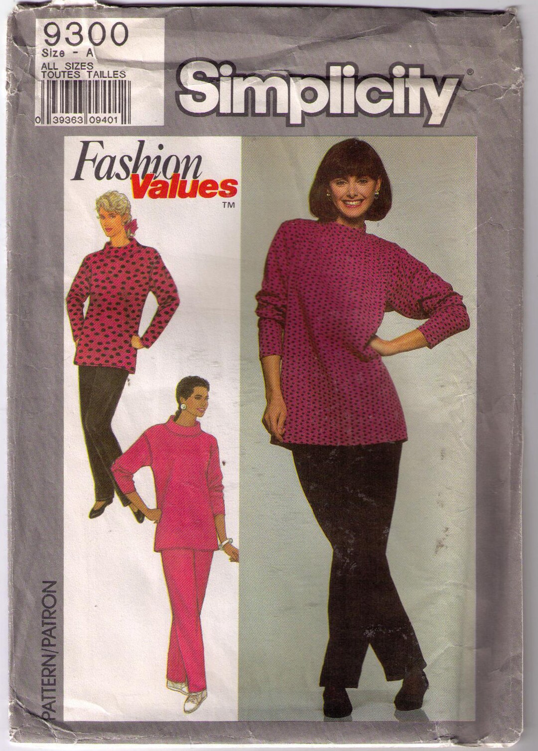 Uncut Simplicity 9300, 80s Sewing Pattern, Knit Sweater, Pattern, Loose ...