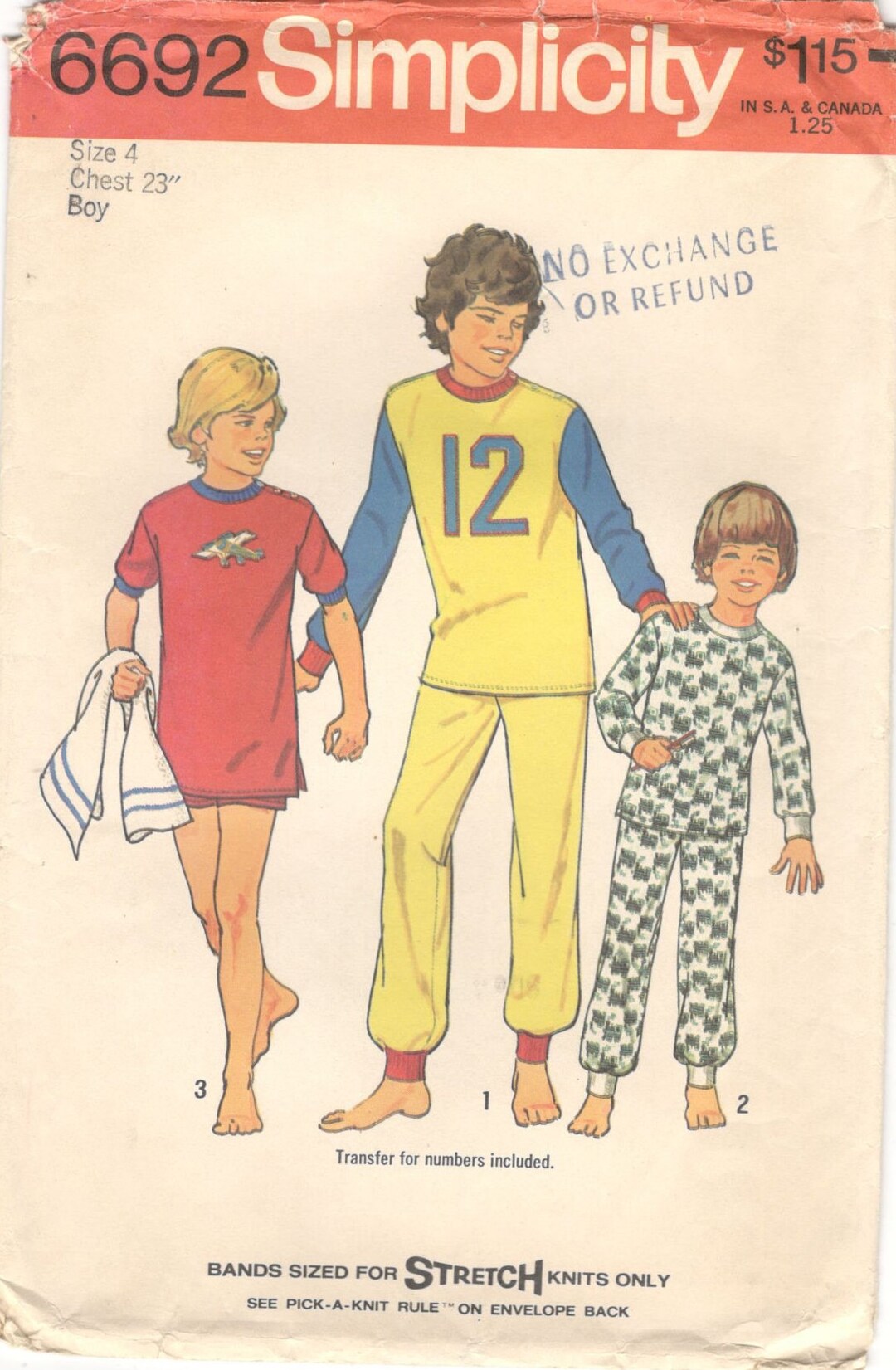 Uncut Simplicity 6692 70s Sewing Pattern Size 4 Chest - Etsy