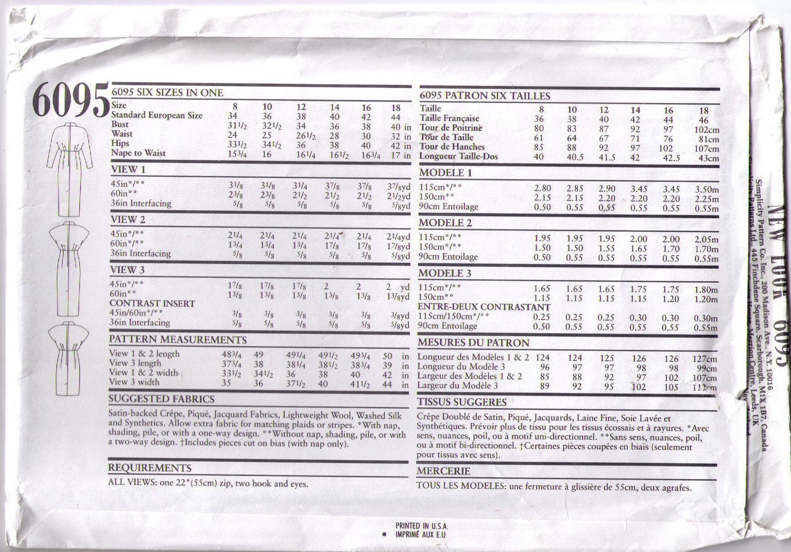 Uncut New Look 6095 Sewing Pattern Size 8-18 Women's | Etsy