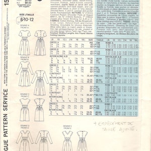 Vogue 1569, 80s Sewing Pattern, Size 8 Women's Dress Midi Shoulder Pads ...
