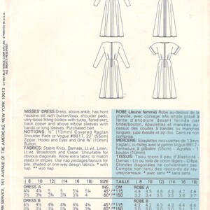 Uncut Vogue 9864 Sewing Pattern, Misses Dress, Very Loose-fitting ...