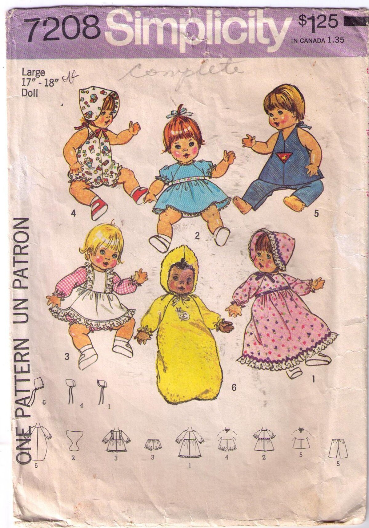 Simplicity 7208 70s Sewing Pattern Size 17-18 or - Etsy Denmark