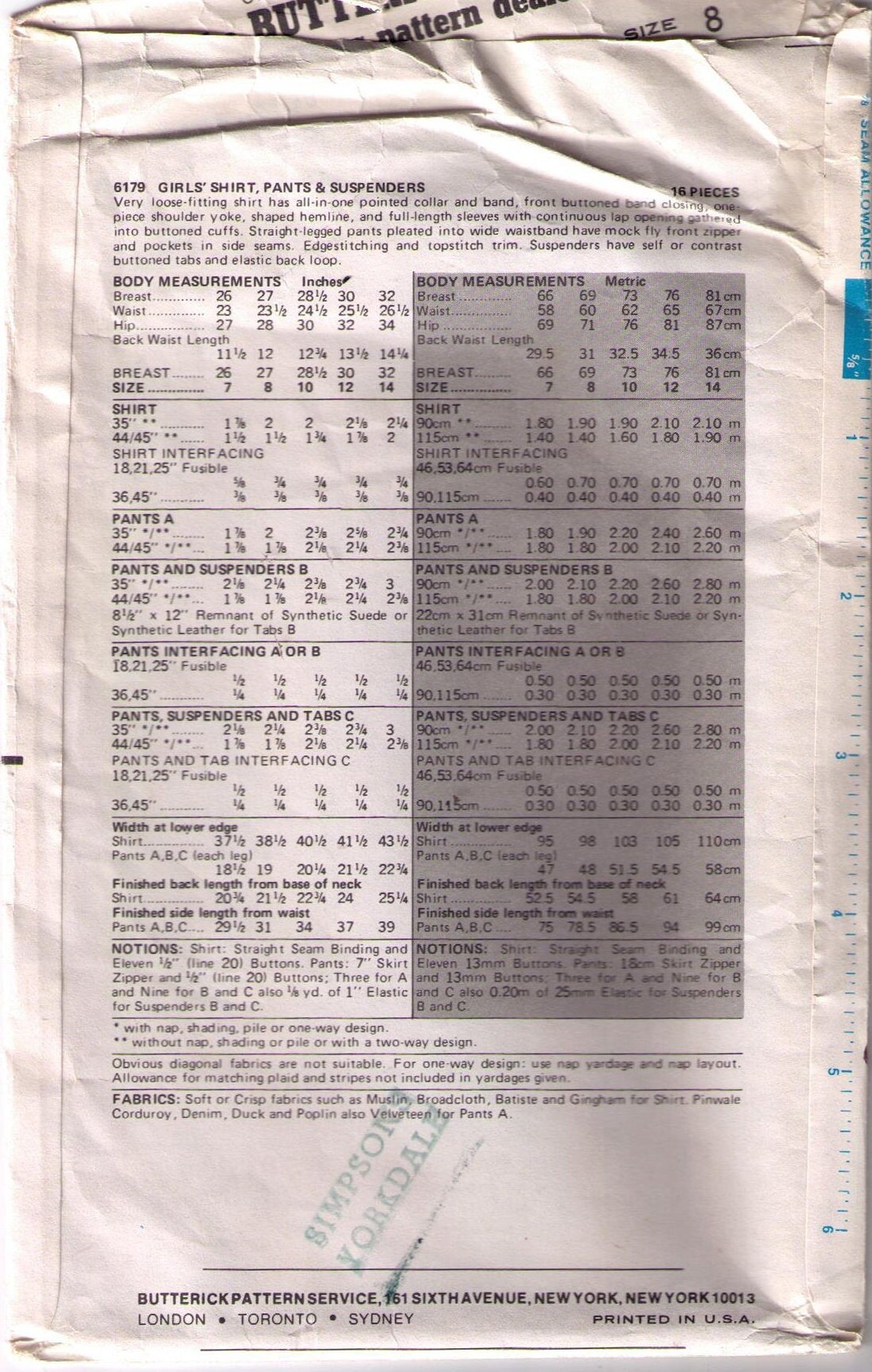 Uncut Butterick 6179 Sewing Pattern Size 8 Betsey Johnson | Etsy