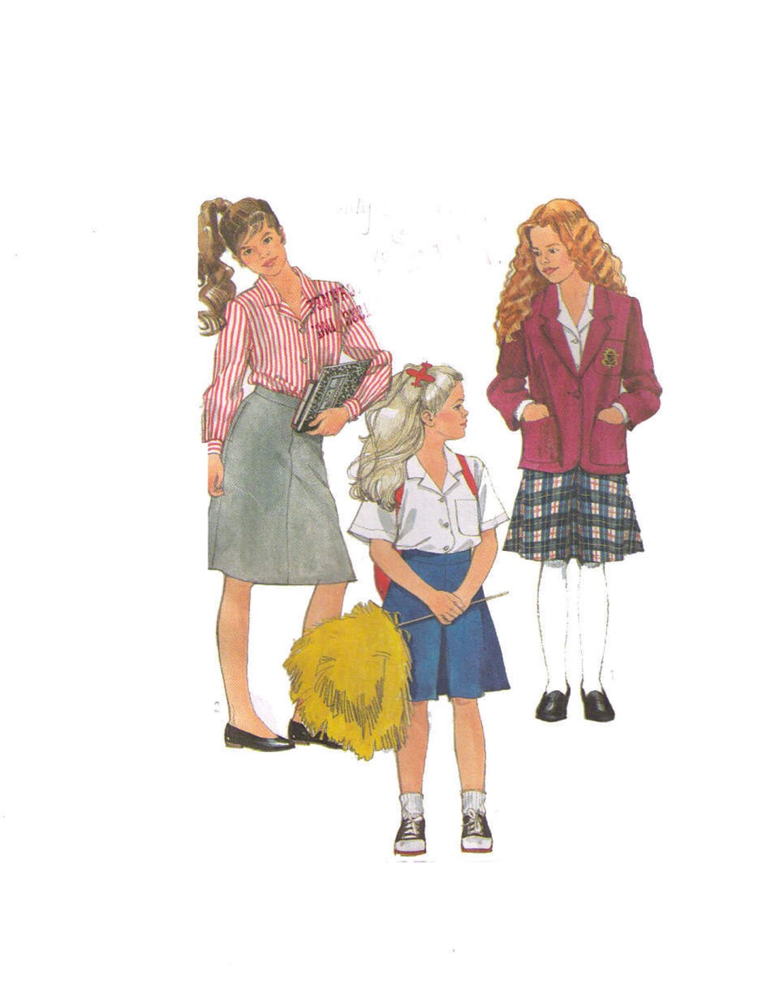 Simplicity 9268, 80s Sewing Pattern, Girl's Blouse Girl's Skirt Pattern ...