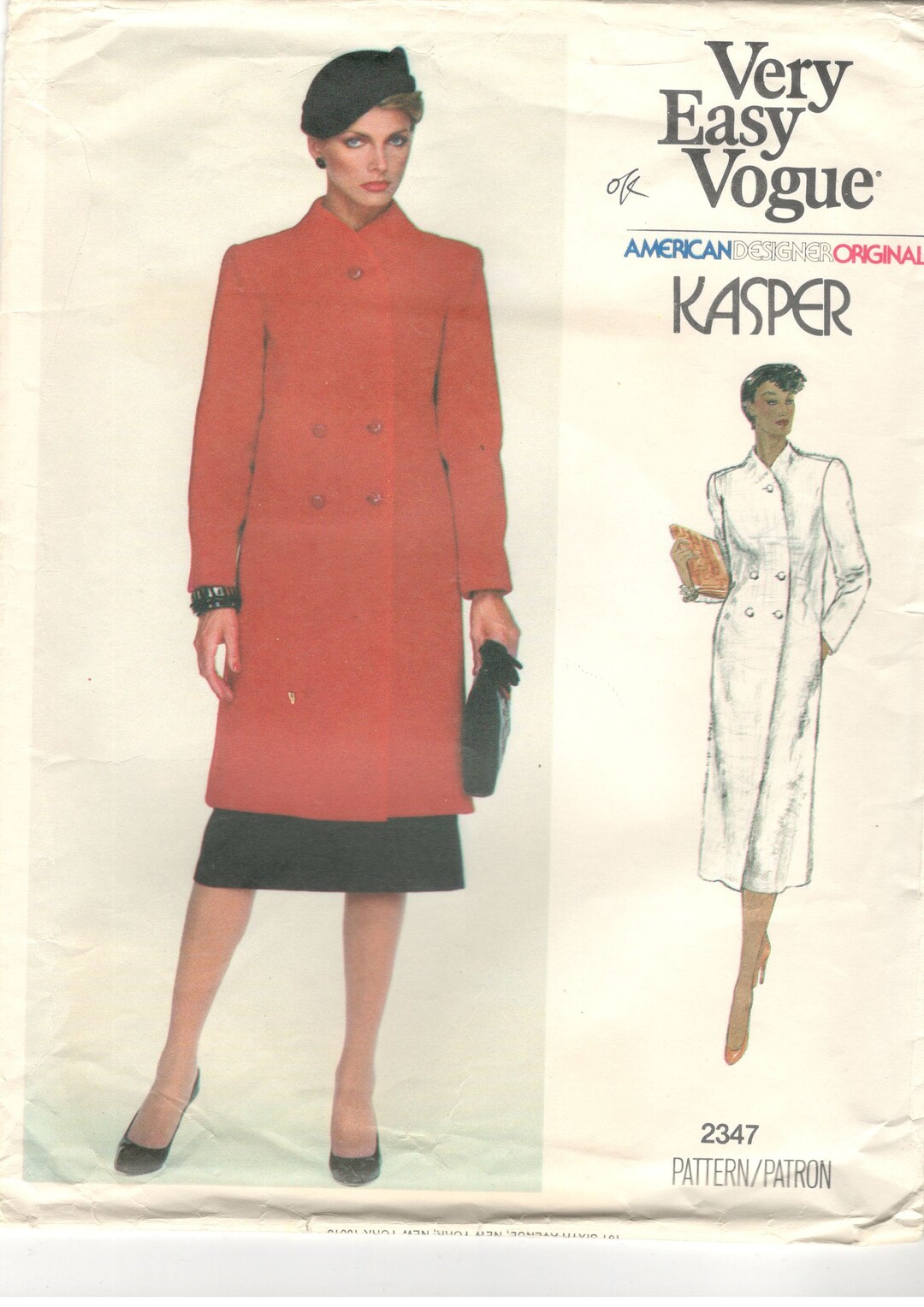 Vogue Sewing Pattern 2347, Misses' Coat and Skirt, Size 6 or 12 or Size ...