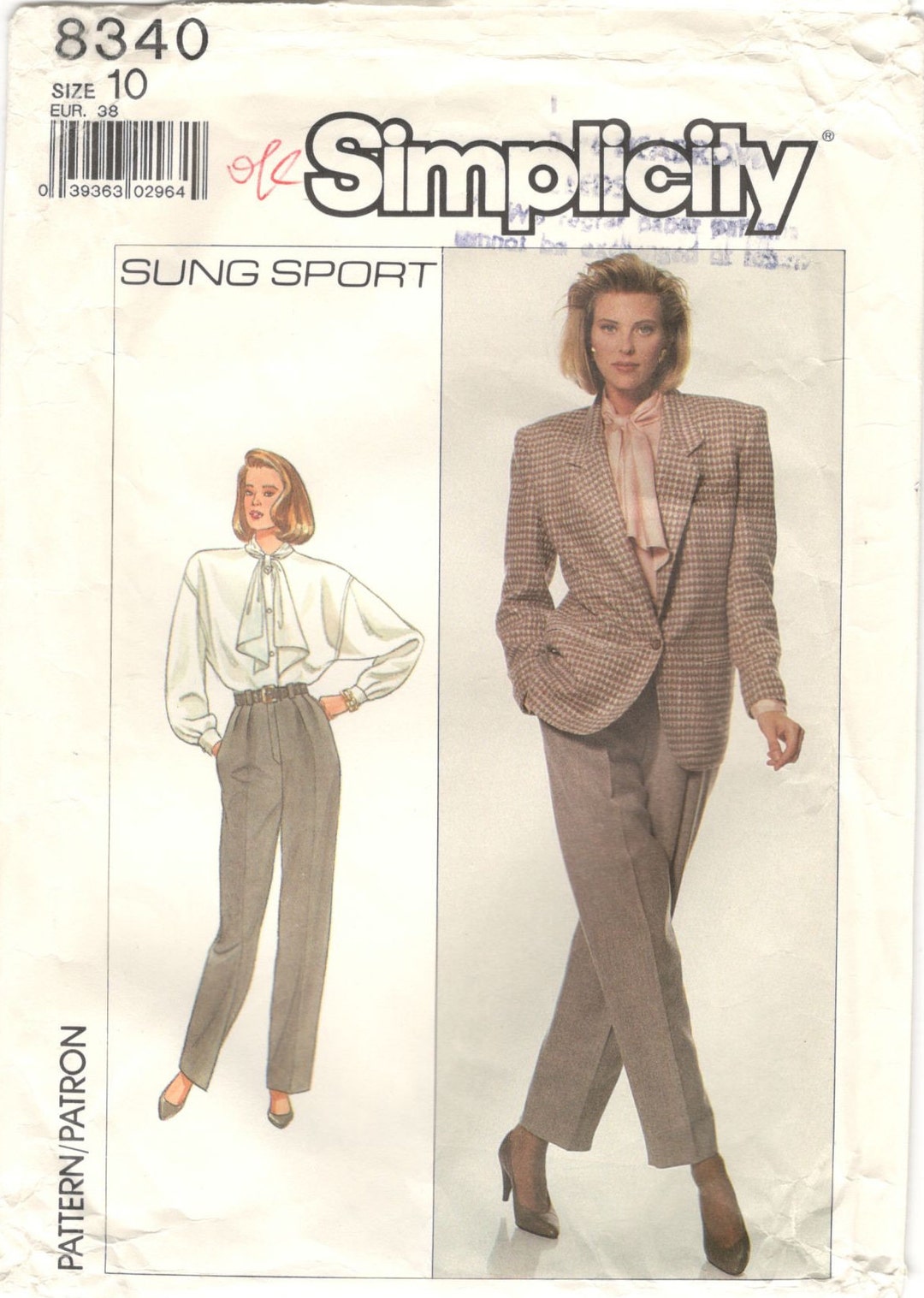 Simplicity 8340 Sewing Pattern, Misses Blouse, Pants & Loose-fitting ...