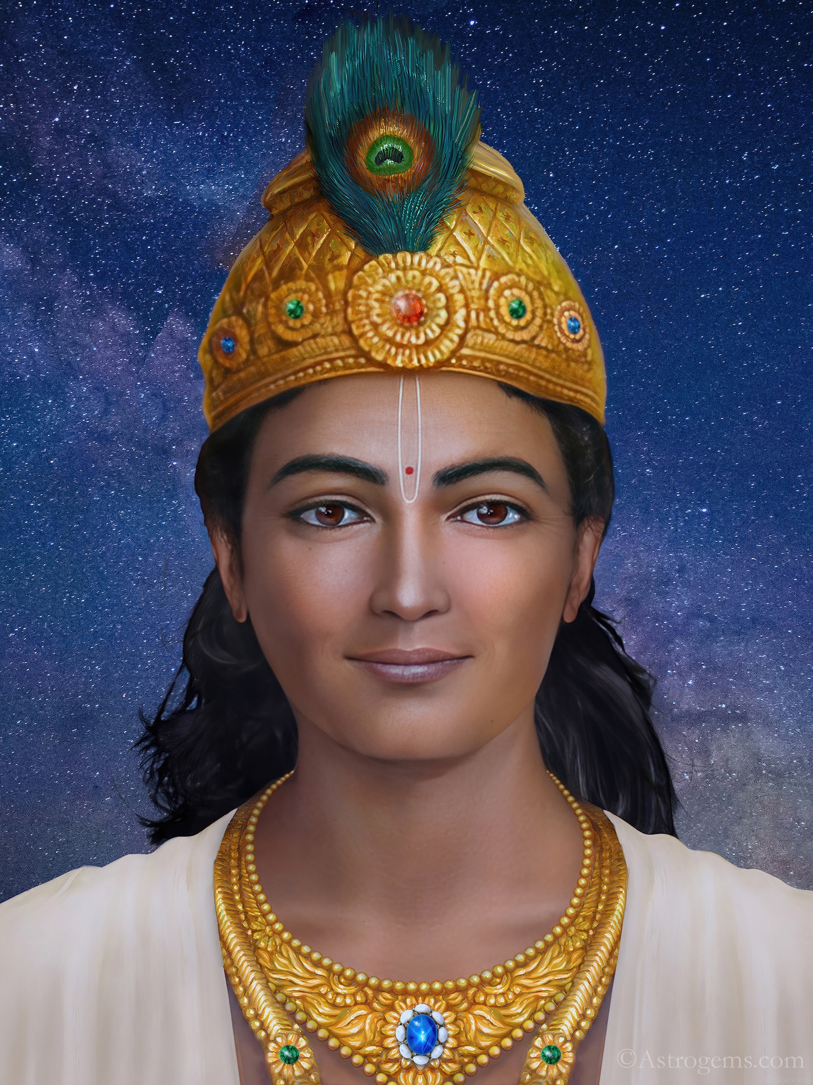 Lord Krishna Portrait Bhagavan Krishna Govinda Gopala - Etsy
