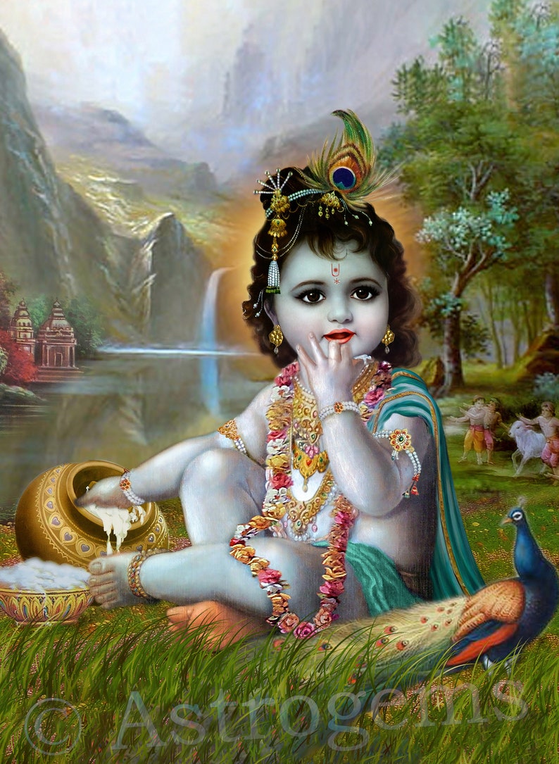 Krishna Child Divine Baby Krishna or Butter-loving Bala - Etsy