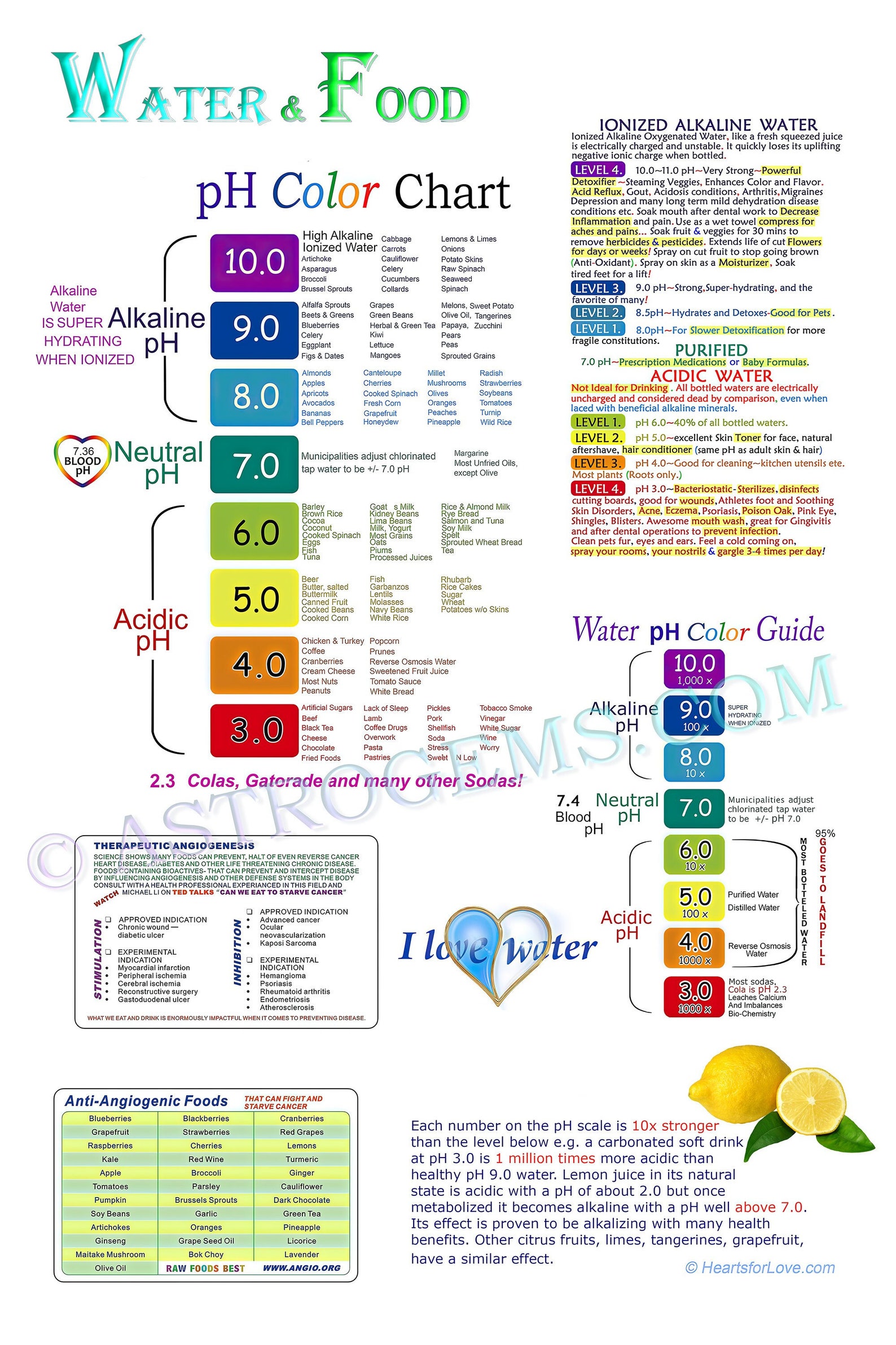 Water and Food Ph ( Acidity or Alkalinity ) Color Chart Poster - Etsy