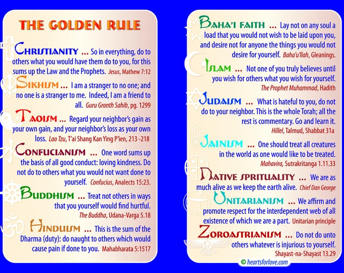 The Golden Rule According to Over a Dozen World Religions, Fine Art ...
