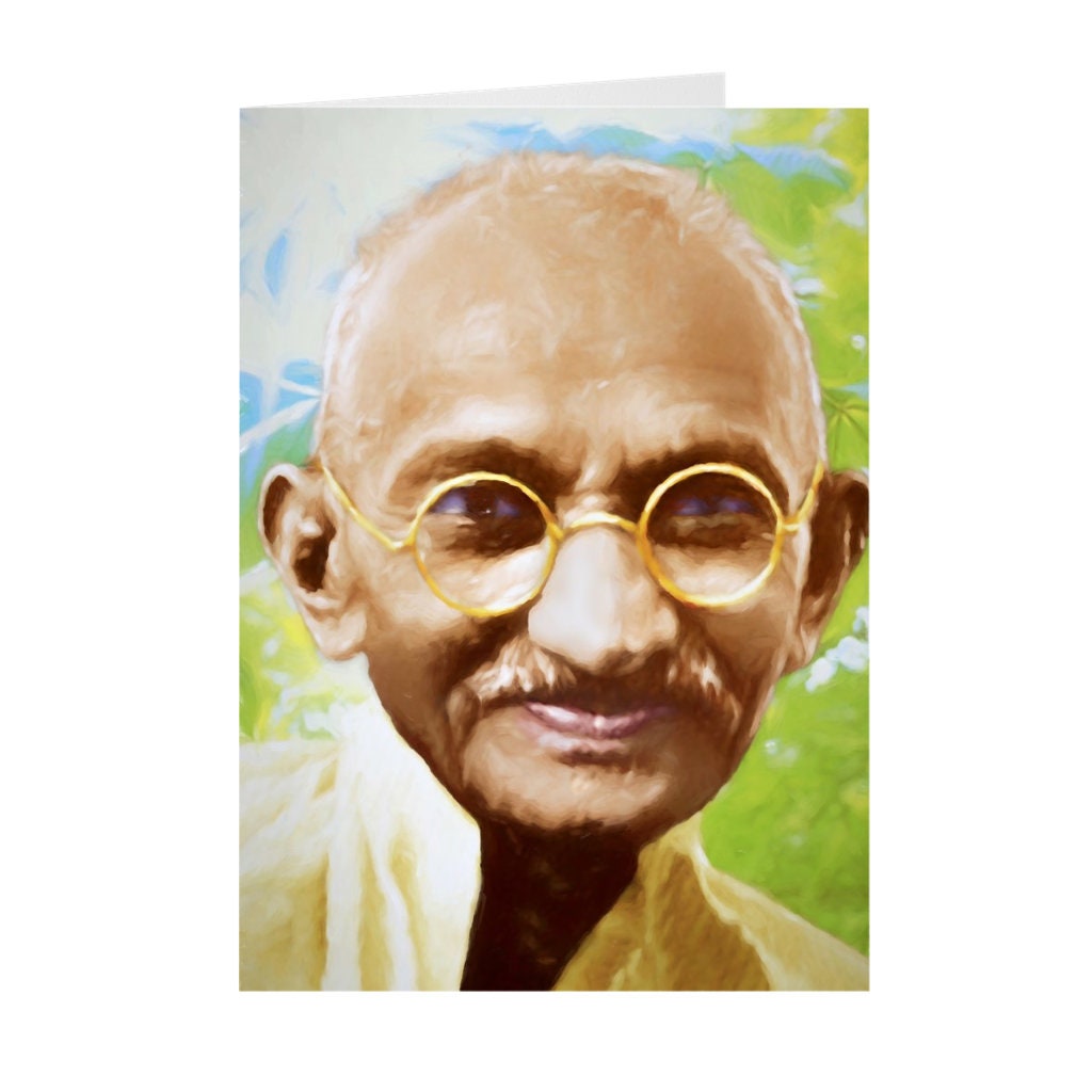 Mahatma Gandhi's Smile. Hearts for Love Greeting Cards for - Etsy