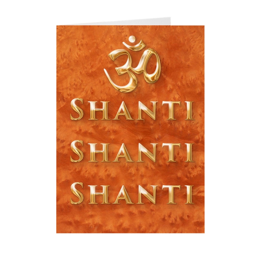 Om Shanti Shanti Shanti Peace Blessing Greeting Card - Etsy UK