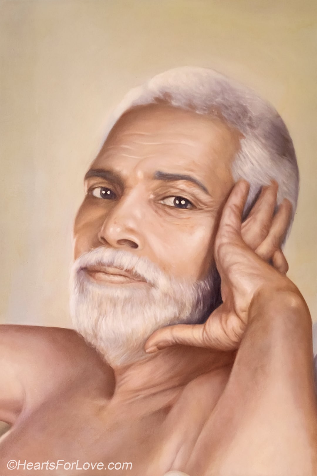 Sri Bhagavan Ramana Maharshi, Portrait. Fine Art Print From Painting on ...