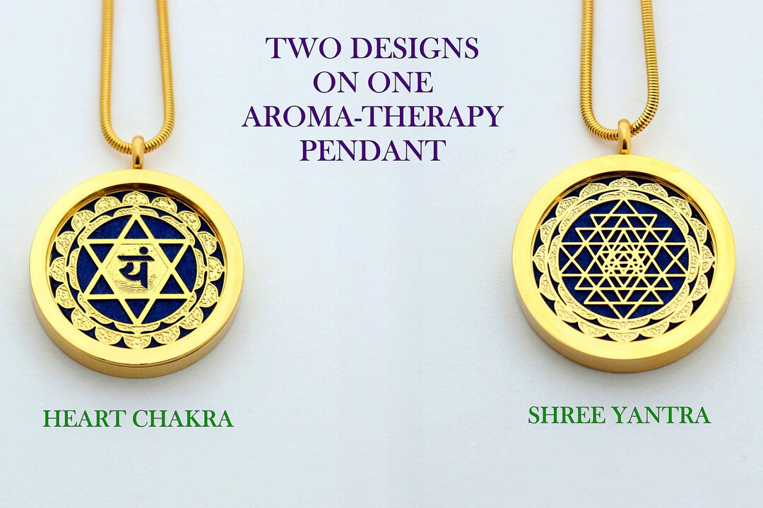 Gold Sri Yantra and Heart Chakra Aromatherapy Double Sided - Etsy