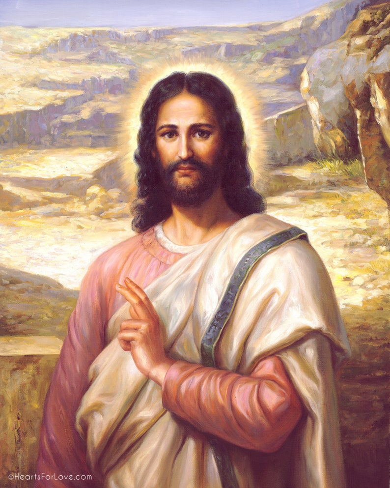 Jesus Christ Blessing Fine Art Print from Painting on Canvas | Etsy
