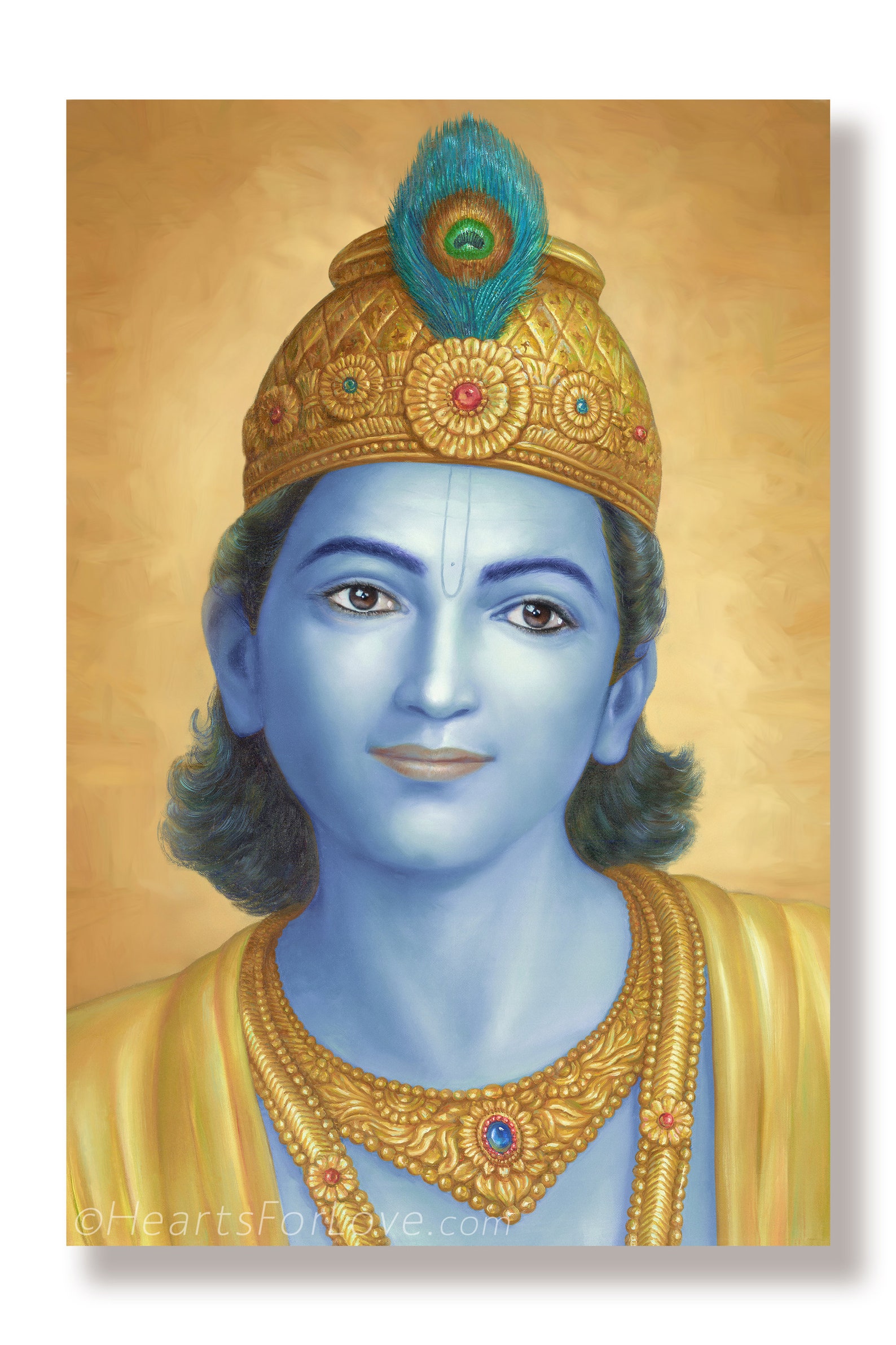 Shree Krishna The Blue Being A Divine Loving Glance. Fine | Etsy