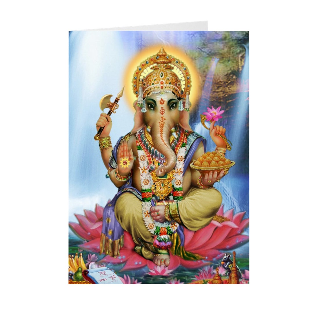 Blessings From Ganesh Card. Hearts for Love Greeting Cards for All ...