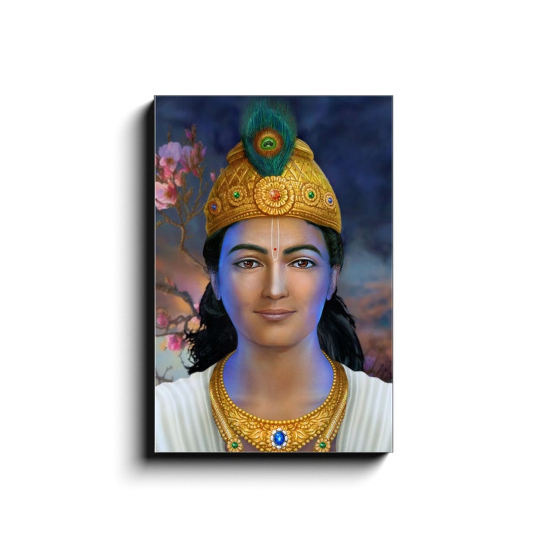 Lord Krishna Portrait Bhagavan Krishna Govinda Gopala - Etsy