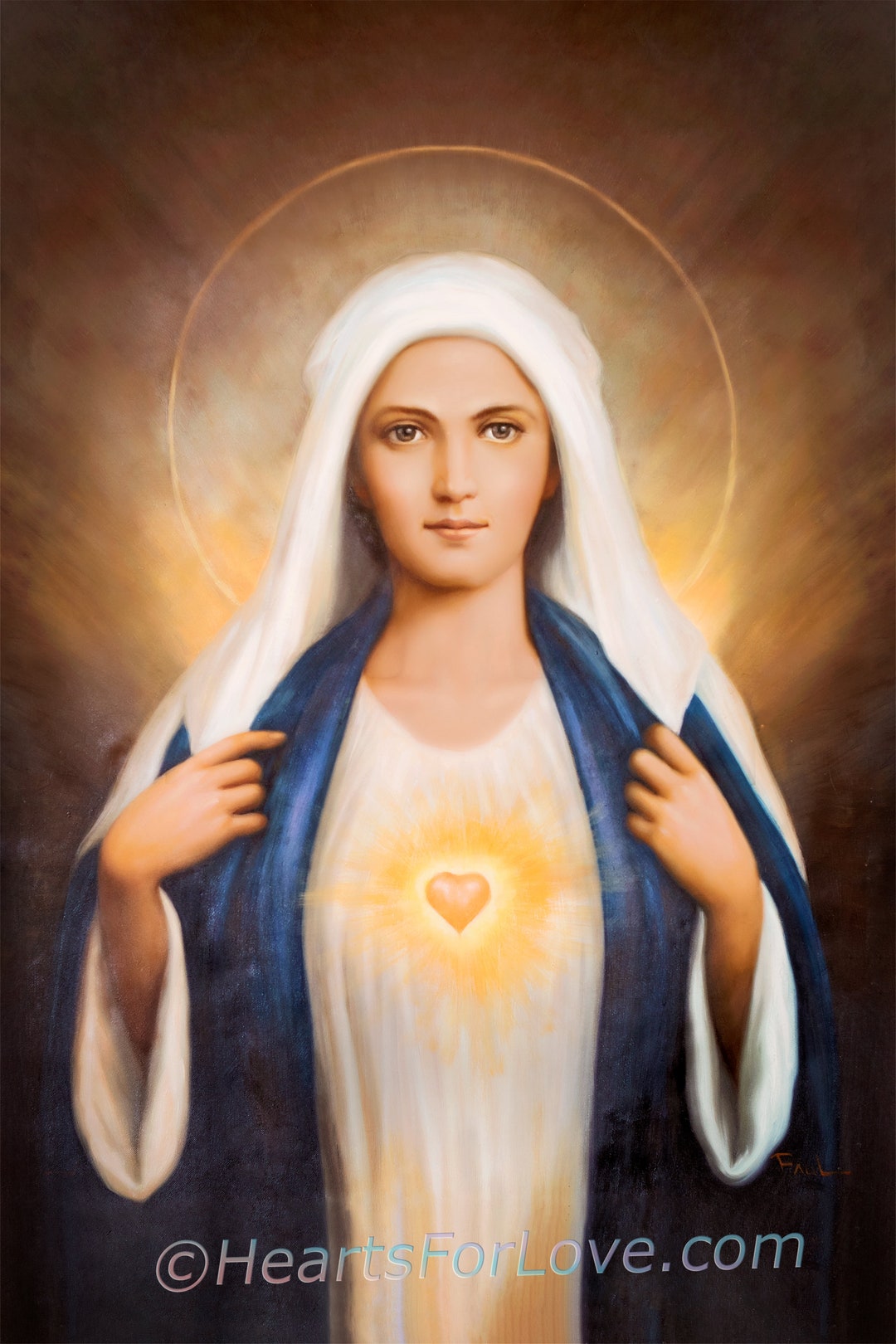 Compassion and Love-filled Fine Art Print of Virgin Mary, the Divine ...