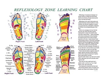 Foot Reflexology Zone Learning Chart. Professional Quality - Etsy