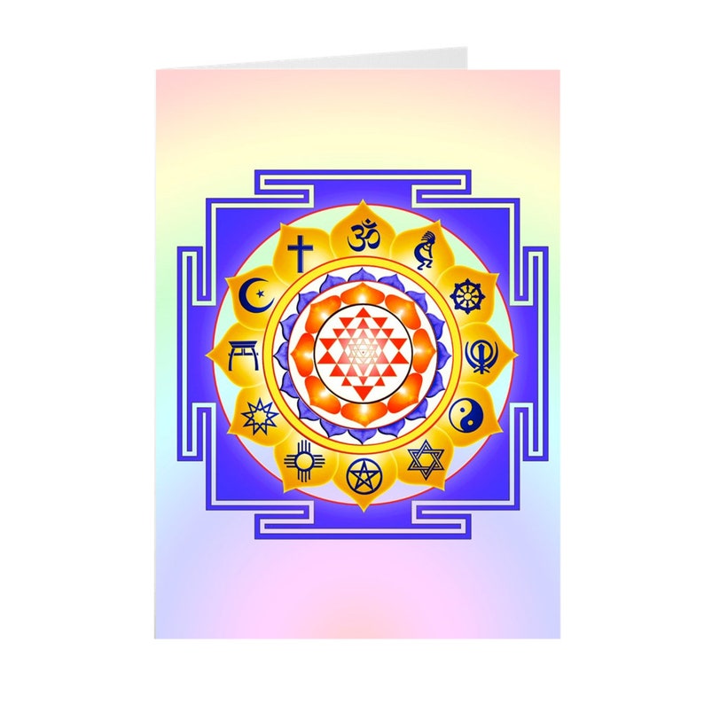 The Yoga Yantra Unifying All Paths. Hearts for Love Greeting | Etsy