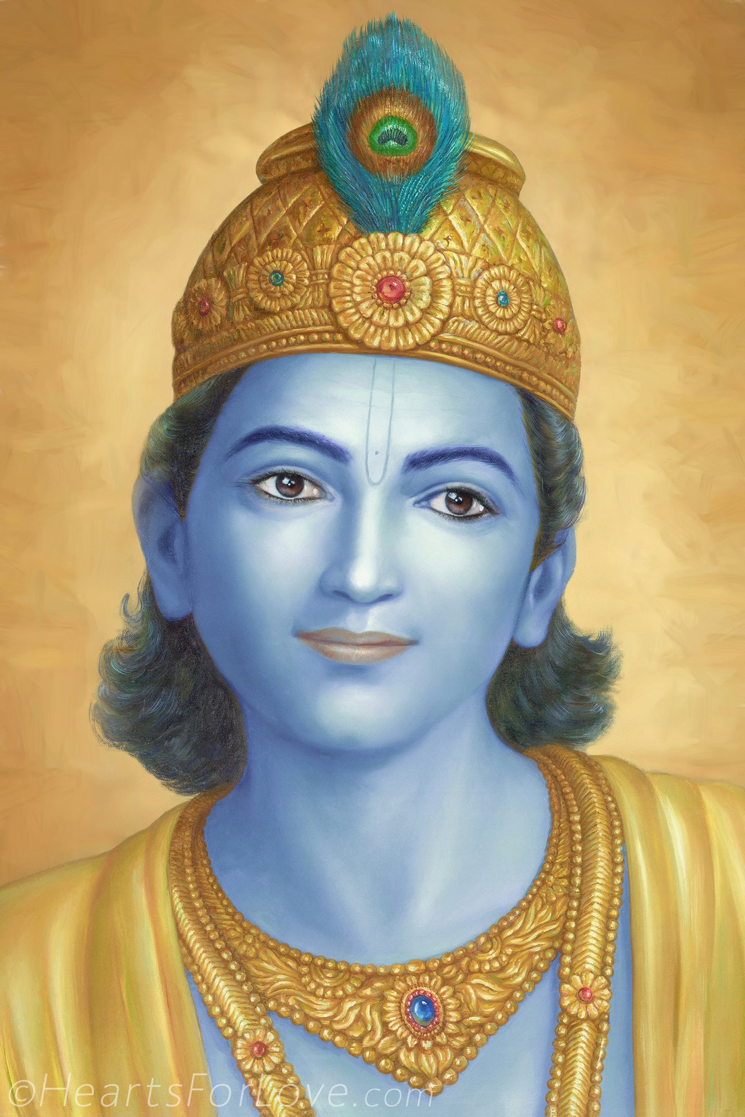 Shree Krishna, the Blue Being, A Divine Loving Glance. Fine Art ...