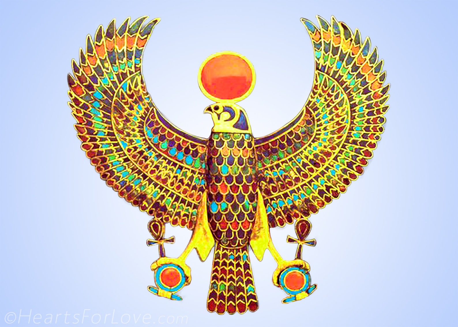 The Egyptian Sun God Ra in the Horus Form of Falcon, Fine Art Print 5x7 ...
