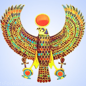 The Egyptian Sun God Ra in the Horus Form of Falcon Fine Art - Etsy