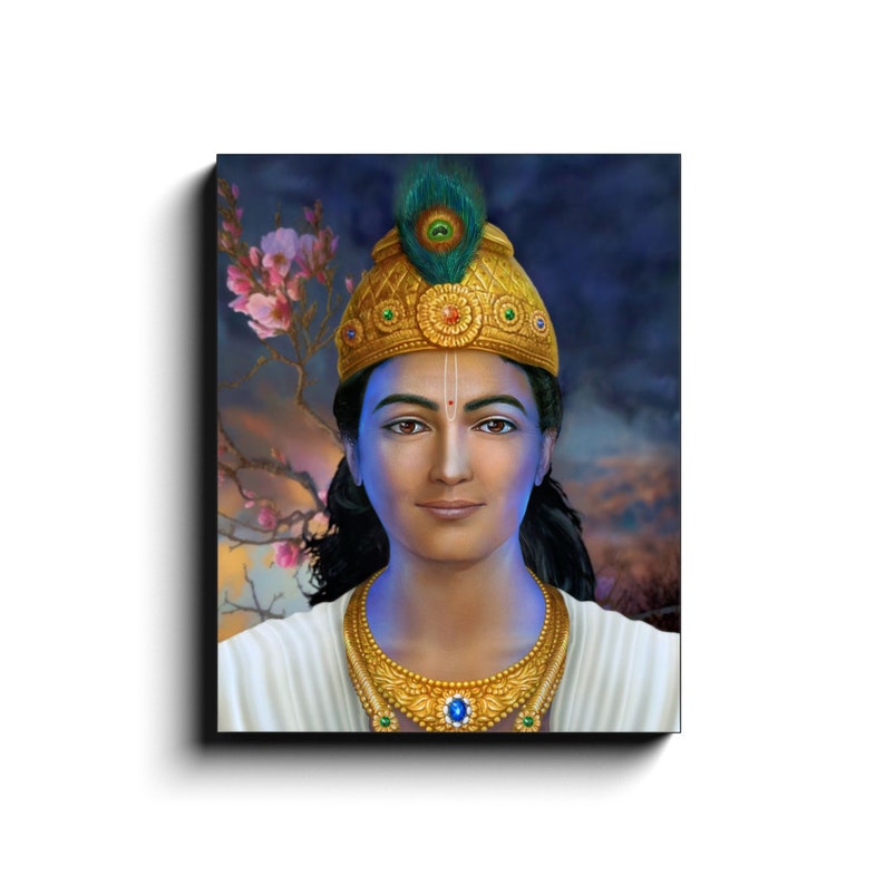 Lord Krishna Portrait Bhagavan Krishna Govinda Gopala - Etsy